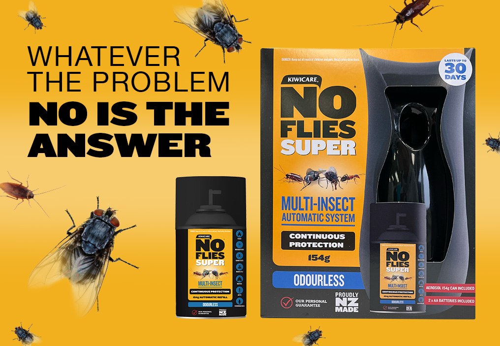 NO Flies Super Multi–Insect Automatic System Dispenser | Kiwicare